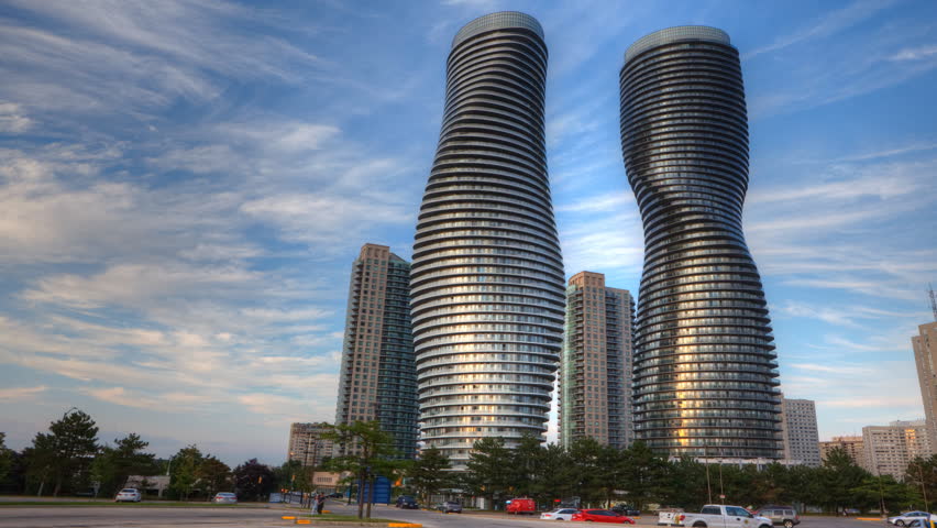 Mississauga Condominium Sunset Cityscape Timelapse. Time Lapse Of Urban ...