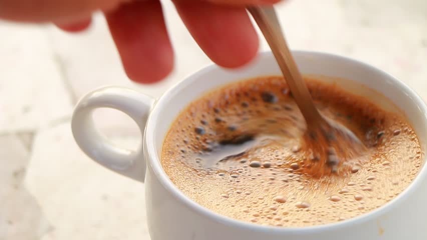 Close Up View On Coffee Mixing With A Spoon Stock Footage Video 6054344 ...