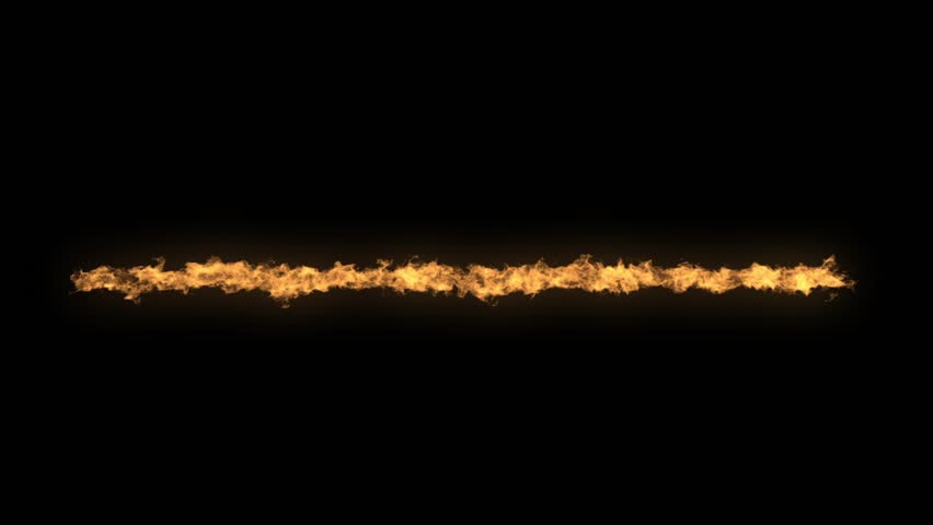 Fire Line From Above On Black Background. CG Stock Footage Video ...