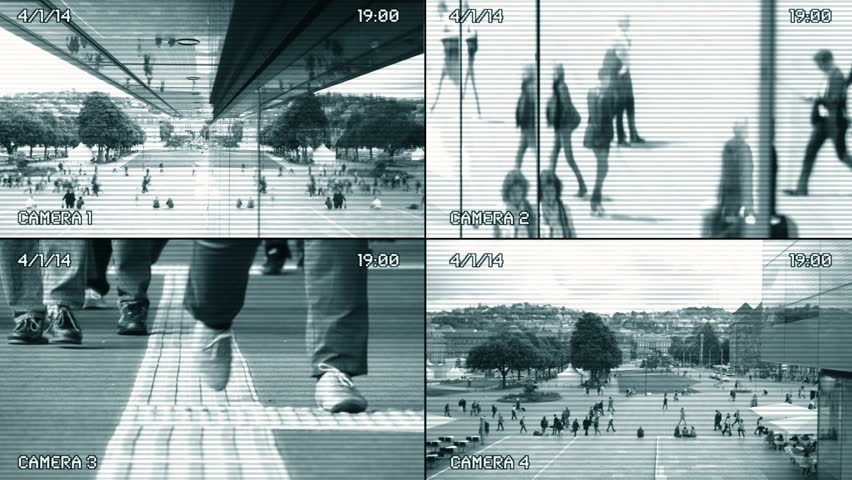 Split Screen Surveillance Camera Background. Cctv Security Monitoring ...