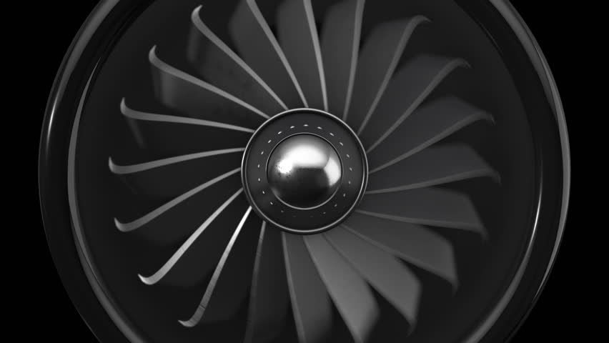 Animation Of Rotating Jet Engine With Turbine. Animation Of Seamless ...