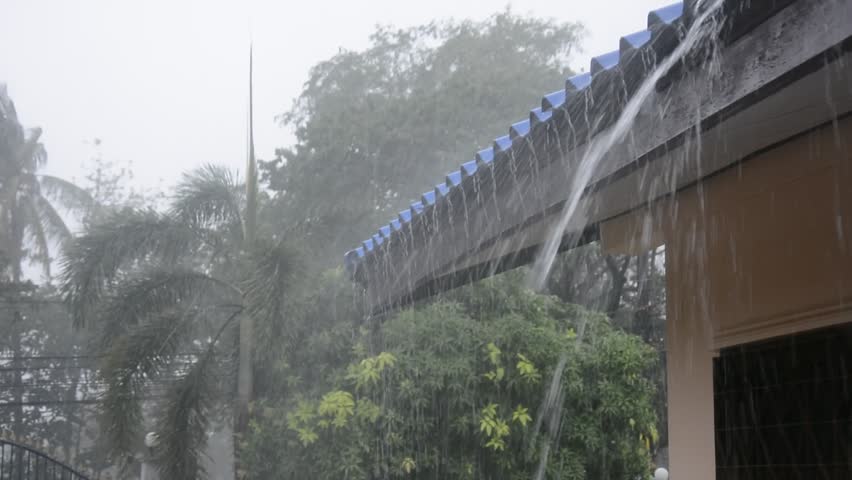 Rain Falling On Roof Stock Footage Video - Shutterstock