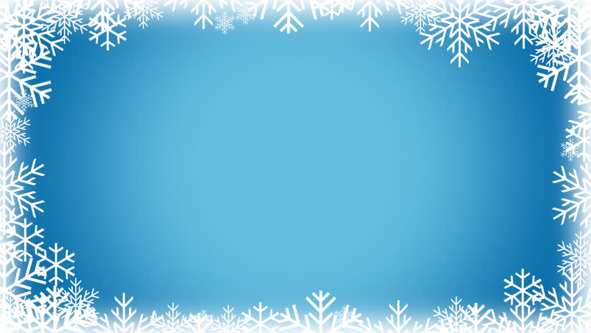 Snow Flakes Make A Border Around A Blue Backdrop. This Animation Is A ...