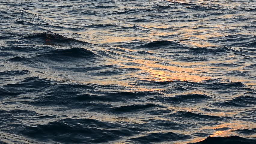 Slow Motion Fly Over Disturbed Ocean Water Surface, Loopable. (HD, High ...