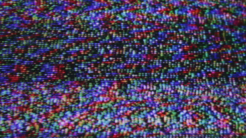 Close-up Of Real Static Filmed Off An Old Analogue 4x3 Television Set ...