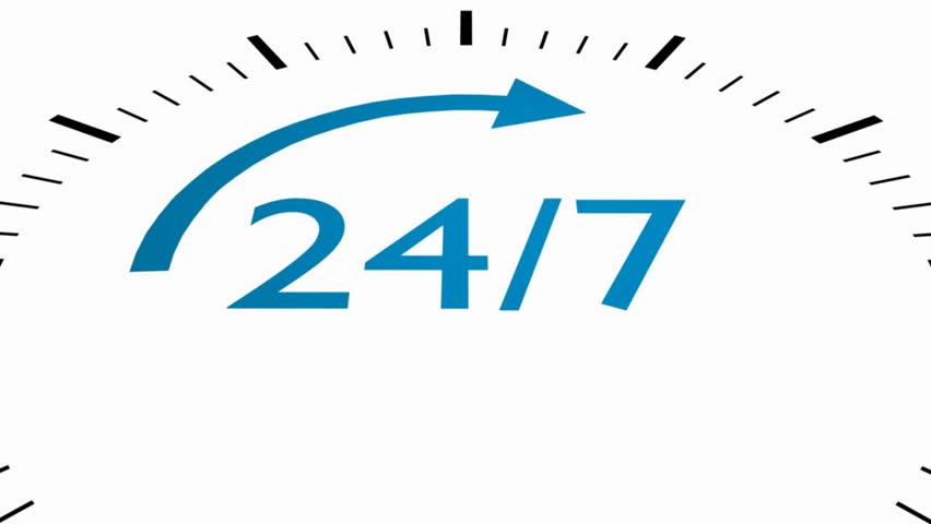 24/7 Opening Concept In Blue With Alpha Mask Stock Footage Video ...