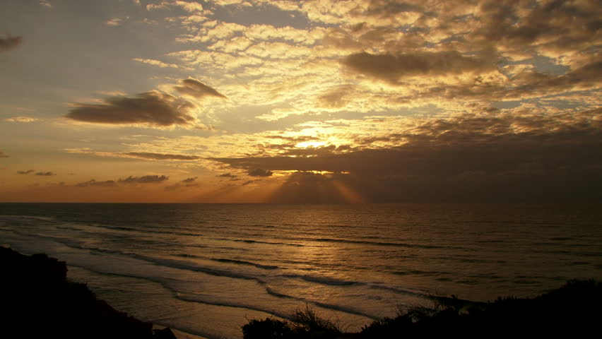 Sunset Over The Sea - Cliff Foreground-Sunset Over The Sea Stock ...