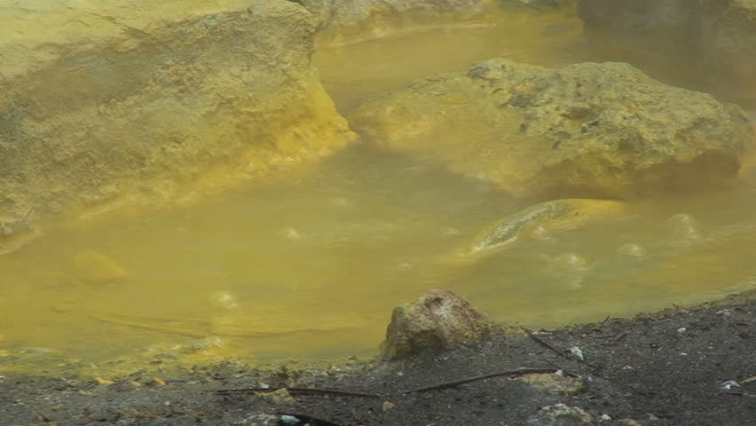 Boiling Sulfur Rocks From Hot Springs Stock Footage Video 329626 ...