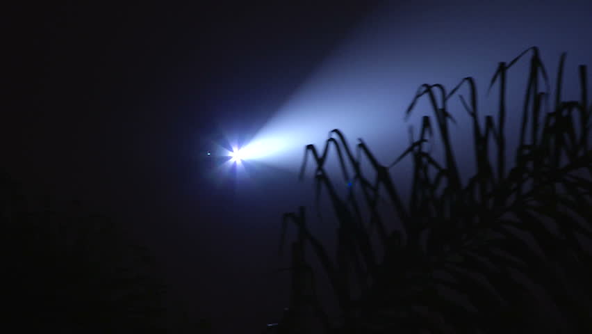 Police Helicopter Searchlight Searches For Suspect 1 Stock Footage ...