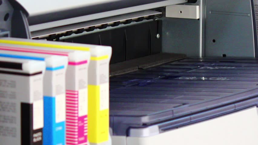 HD: Wide Format Printer Plotter, Printing Test Chart With Color Patches ...