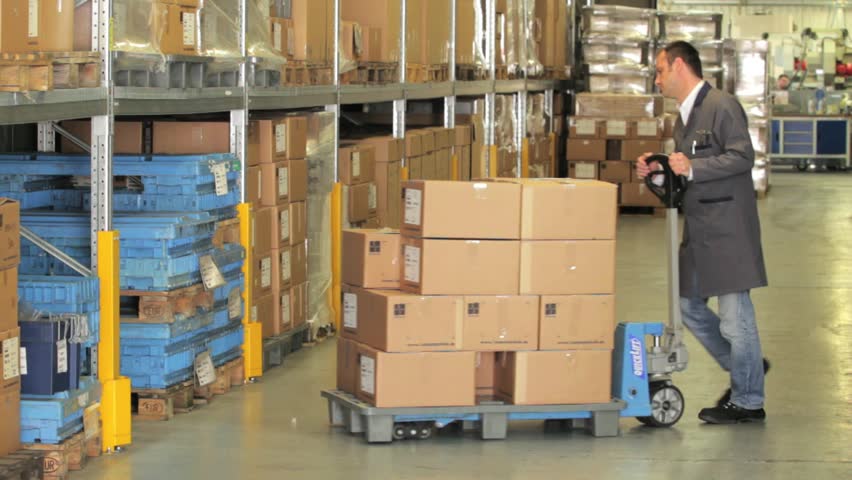 Warehouseman - Logistic Manager - Controls Goods. Stock Footage Video ...