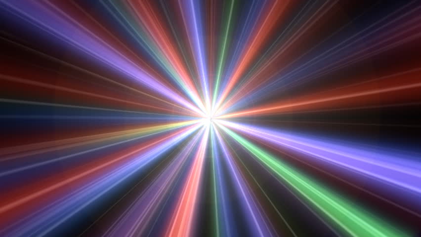 Colorful Light Rays Shine Out Like A Retro Sunburst. Looping Stock ...