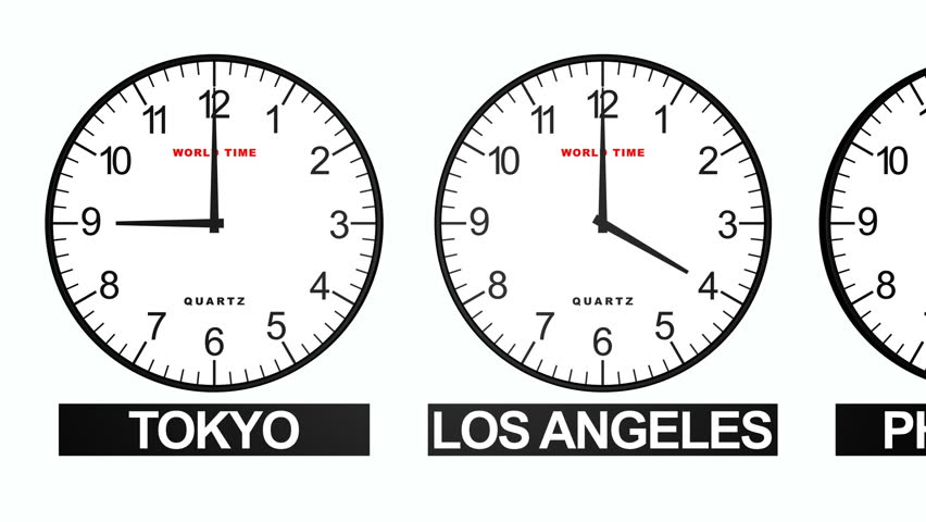 Timezone Clocks Showing Different Time Stock Footage Video 327190 ...