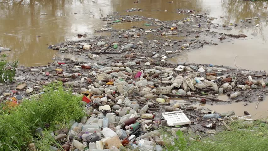 Environmental Pollution,waste Water,close Up.A Huge Amount Of Garbage ...