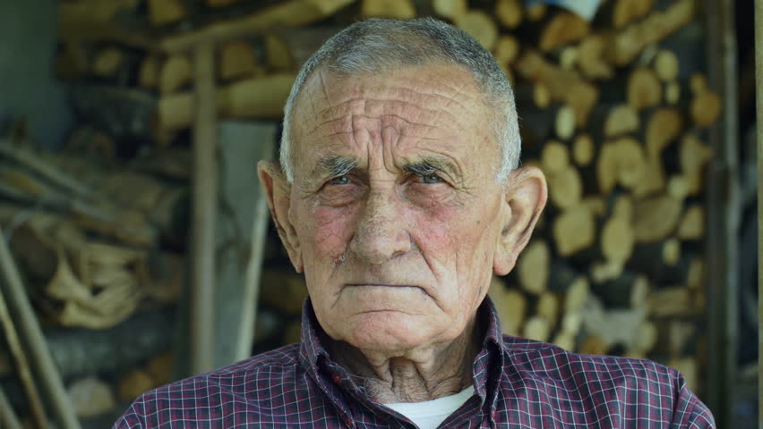 Smiling Happy Wrinkled Old Man: Elderly, Countryside, Outdoor, Portrait ...