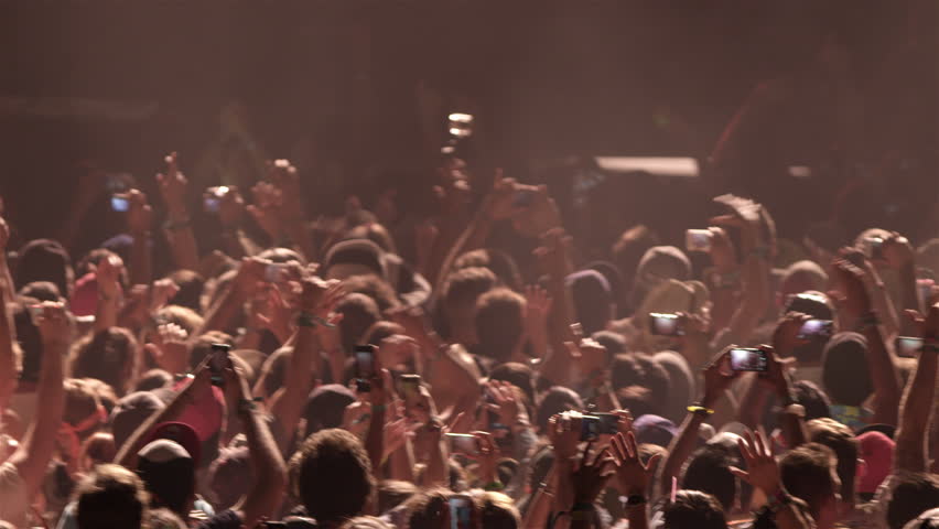 Shot Of Some Cheering Fans At A Life Concert, Some Visible Noise Due ...