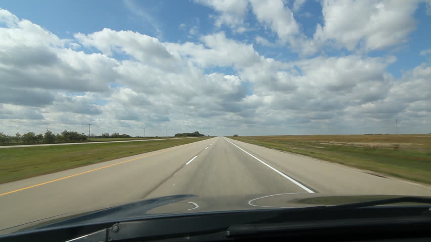 Prairie Drive Through Saskatchewan. Driving Through The Prairies On The ...