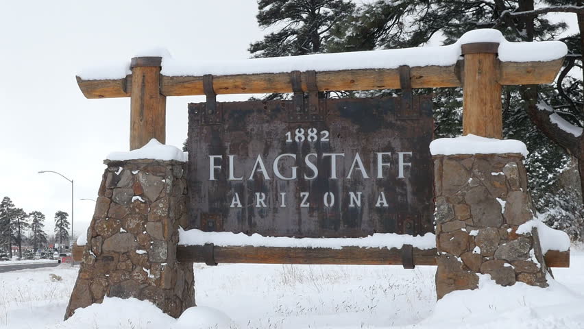 Car Driving On A Highway, Passing Welcome To Flagstaff Sign. 4K UHD ...