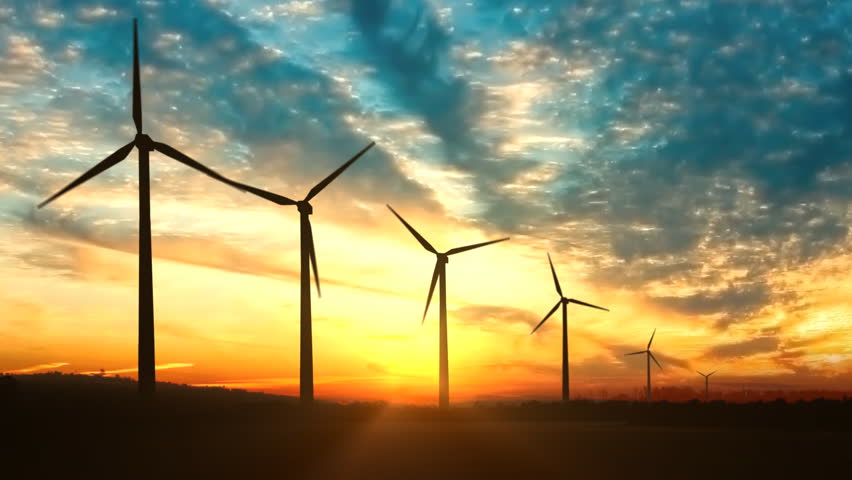 4K Beautiful Windmill Turbines Harnessing Clean, Green, Wind Energy ...