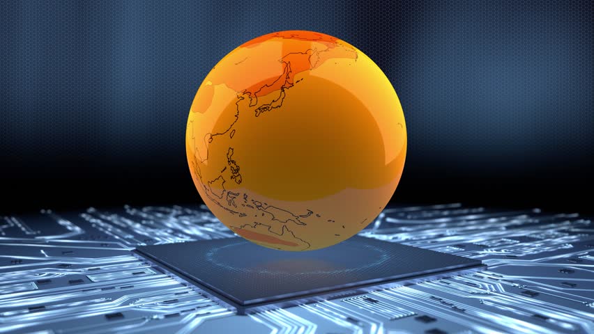 Climate Simulation. Conceptual Animation Showing The Global Warming ...